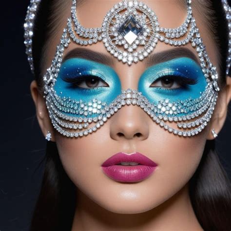 Premium Photo Girl With Rhinestones On Her Face Looking Sideways