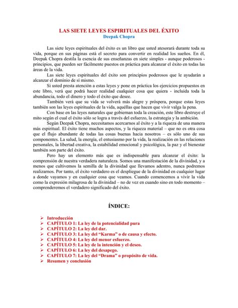 Las 7 Leyes Espirituales del Éxito