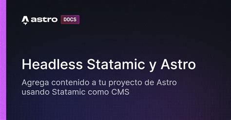 Headless Statamic Y Astro Astro中文文档 Astro中文网