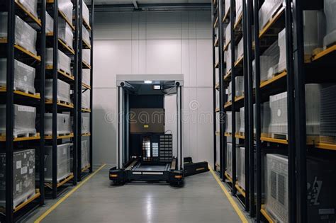 Material Handling And Palletizing Robot Stacking Boxes On Pallet In