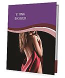 Naked Woman Covered With Red Silk Presentation Folder Design ID