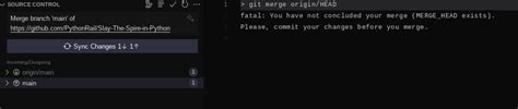 Merge Conflict Will Not Go Through R Vscode