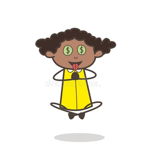 Muchacha Codiciosa Con La Cara De La Dinero boca Stock de ilustración