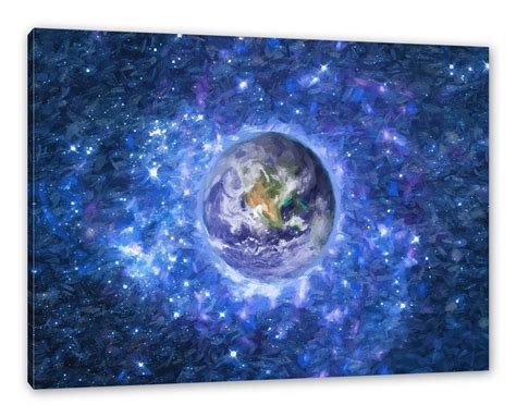 Pixxprint Leinwandbild Planet Erde Im Weltraum Kunst Planet Erde Im