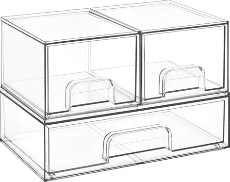 Vtopmart Boxen Aufbewahrung Mit 3 Schubladen Clear Schminktisch