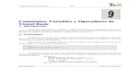 Constantes Resources Tema9 Pdf