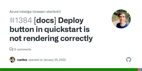 Docs Deploy Button In Quickstart Is Not Rendering Correctly · Issue