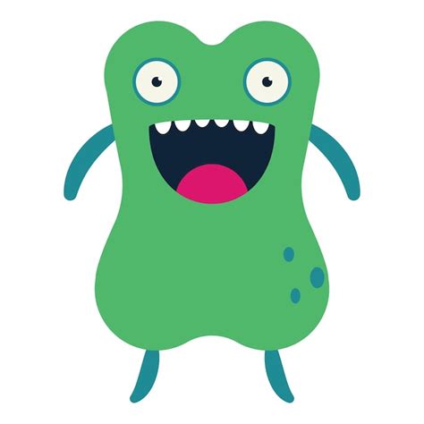Premium Vector Funny Green Monster Vector Cartoon Character Isolated