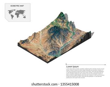 Ilustrasi Stok Isometric Terrain D Map Infographic Shutterstock
