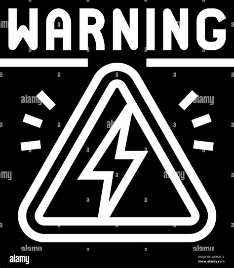 High Voltage Warning Electric Grid Glyph Icon Vector Illustration Stock
