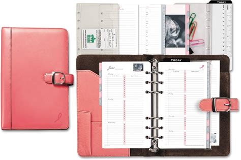 DTM DAYTIMER S INC Pink Ribbon Organizer Starter Set W Leather Binder By Day Timer
