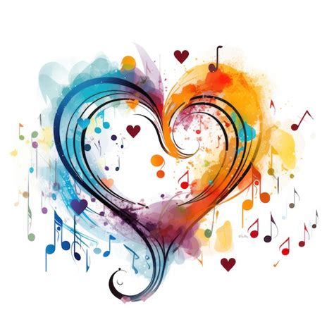Premium Photo A Heart With Music Notes