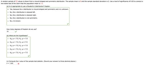 Solved A Random Sample Of Values Is Drawn From A Chegg