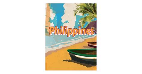 Philippines Vintage Travel Poster Postcard Zazzle