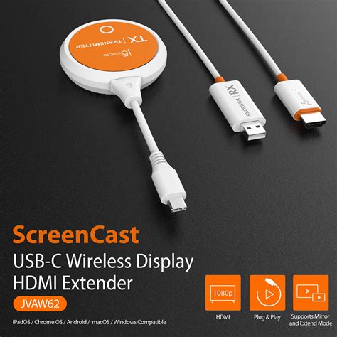 Mua J5create Screencast Usb C To Hdmi Wireless Display Transmitter And Receiver Supports 1080p