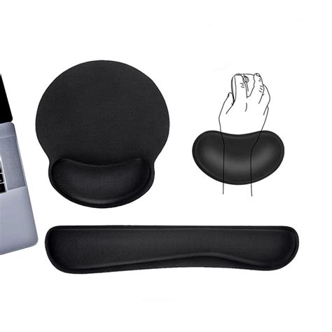 Foam Wrist Break Mouse Pad And Keyboard Pad With Rubber Base For Office