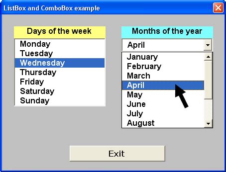 Toms Tutorials For Excel Listbox Days Combobox Months Tom Urtis