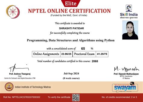 shrashti patidar on linkedin successfully completed the programming