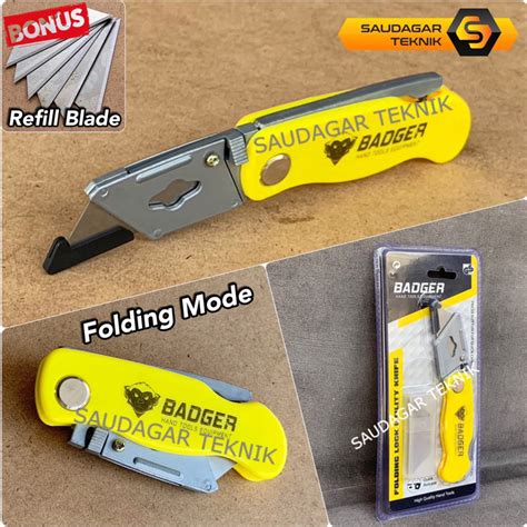Jual Cutter Lipat Unboxing Silet Pisau Lipat Kecil Serbaguna Folding Knife Gypsum Tali Kardus