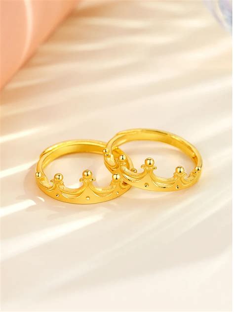 六福珠宝皇冠黄金戒指足金女戒磨砂活口戒送公主计价 Gmgtbr0014 天猫 花瓣网