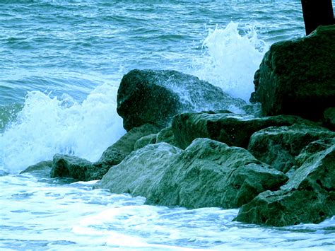 Ocean Waves Crashing On Rocks Free Stock Photo Public Domain Pictures