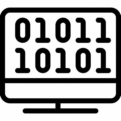 Binary Code Monitor Programming Icon Download On Iconfinder