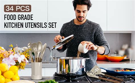 Amazon Kitchen Cooking Utensils Set 446F Heat Resistant Silicone