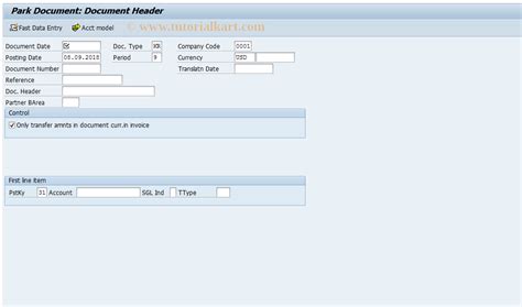 F SAP Tcode Park Vendor Invoice