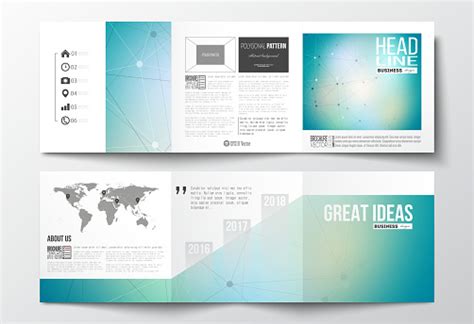 벡터 세트 트라이폴드 브로셔 스퀘어 디자인 템플릿 분자 0명에 대한 스톡 벡터 아트 및 기타 이미지 0명 3단 브로슈어 개념 Istock