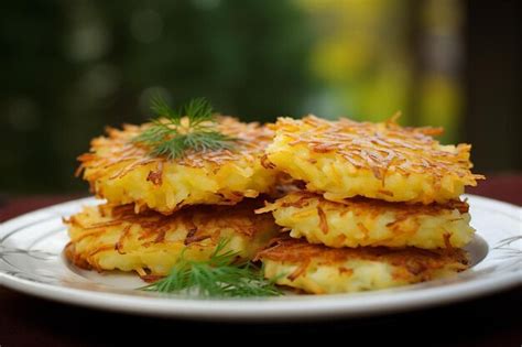 Premium Photo Golden Hash Browns Breakfast Indulgence