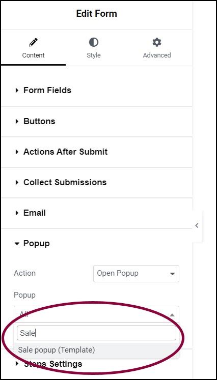 Open A Popup When A User Submits A Form Elementor