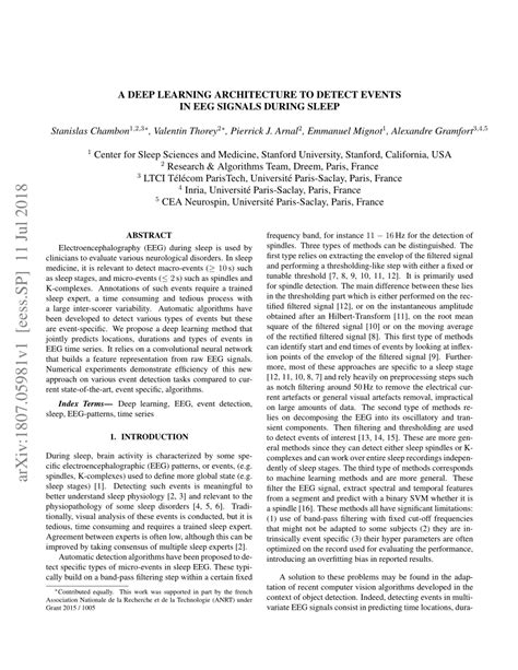 Pdf A Deep Learning Architecture To Detect Events In Eeg Signals