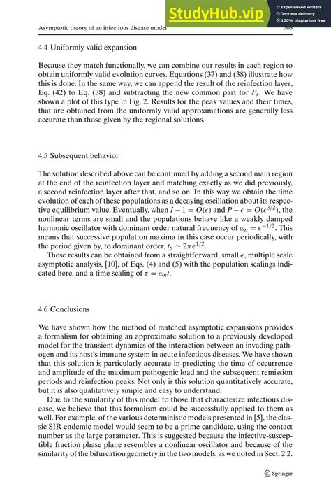 Asymptotic Theory Of An Infectious Disease Model Pdf