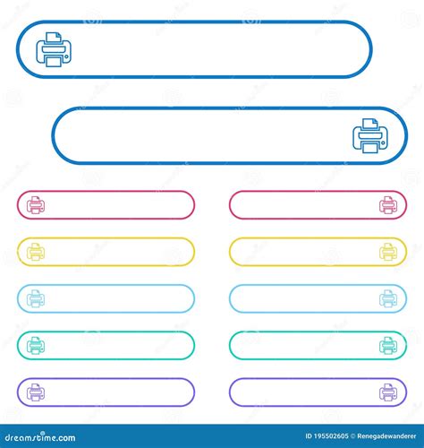 Print Icons In Rounded Color Menu Buttons Stock Vector Illustration Of Electrical Colorspace