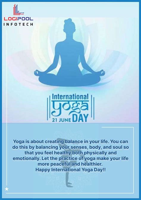 Logipool Infotech On Linkedin Health Happiness Yoga Internationalyogaday2023