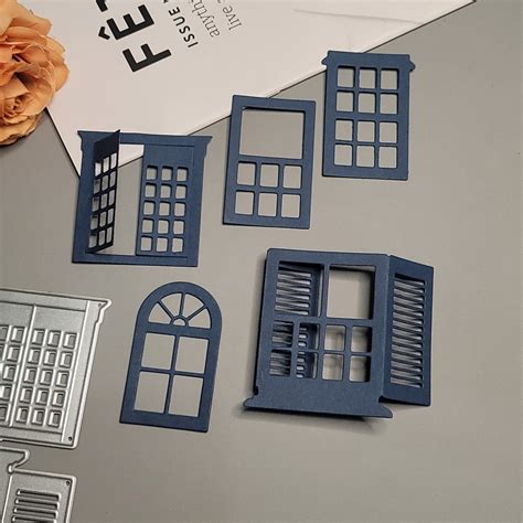5pc หน้าต่างโลหะตัดตายกระดาษลายนูนลายฉลุ Scrapbooking การ์ดอวยพร Diy
