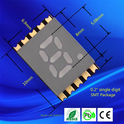 Mini Smt 7 Segment Led 0 2 Inch KEM Display Solutions