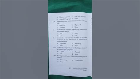 Software Engineering Question Paper 2023 Computerscience Viral Questionpaper Shorts Youtube