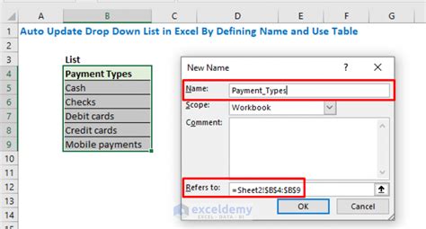Auto Update Drop Down List In Excel 3 Ways Exceldemy