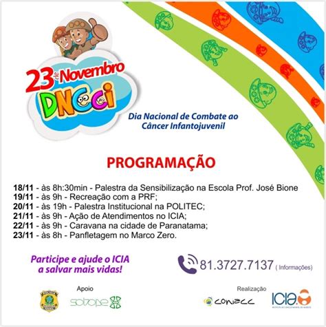 Icia Realiza Semana Do Dia Nacional De Combate Ao Câncer Infantojuvenil