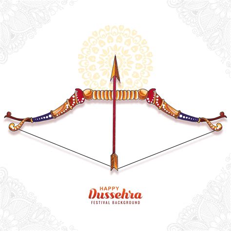 Mooie Pijl En Boog Van Rama In Happy Dussehra Card Vakantie Achtergrond