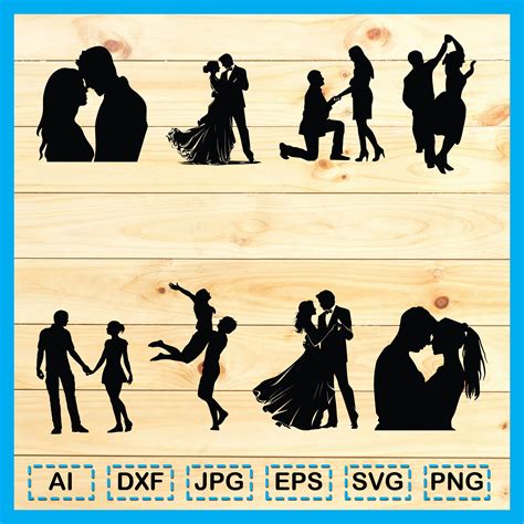 Couple Svg Romantic Couple Svg Love Couple Clipart Kissing Couple