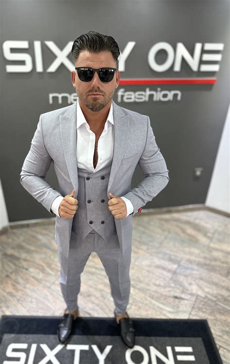 Slimfit Anzug Tlg Set SIXTY ONE Mens Fashion