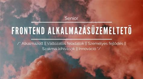 Senior Frontend Alkalmazásüzemeltető Tomcat Wildfly Ismerettel