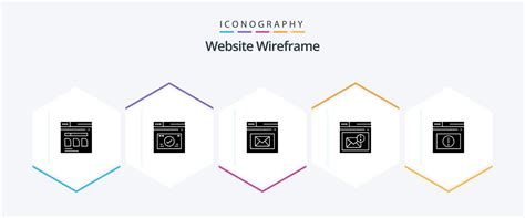 Website Wireframe 25 Glyph Icon Pack Including Page Inbox Website Browser Page 19441438