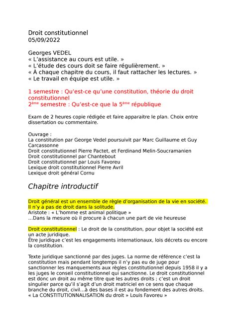 Droit Constitutionnel Droit Constitutionnel 0509 Georges Vedel L