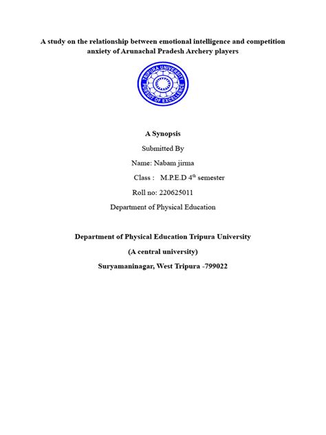 Disertation Proposal N Pdf Anxiety Emotions