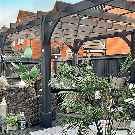 Dunster House Wooden Pergola Garden Plant Frame Furniture Kit Leviathan