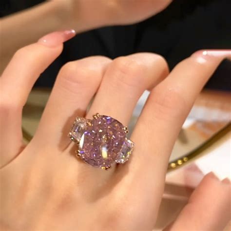 Three Stone Radiant Cut Pink Engagement Ring In Sterling Silver Shine