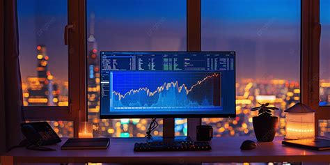 A Computer Screen With Graph On It Visualizing Trends Background Computer Screen Graph Data